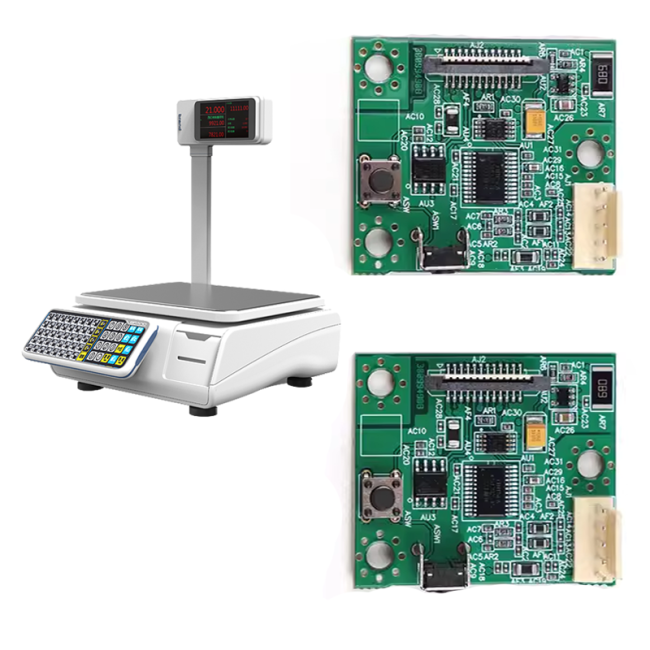 Dual 5-inch LCD Screen Smart Body Scales Bluetooth RAM & Embedded Electronic Mainboard Solution Cash Register Weighing Systems