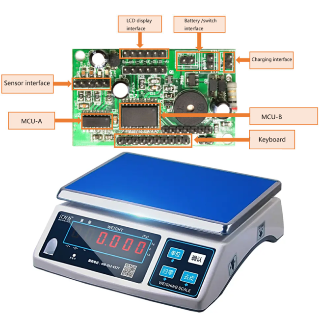 High Precision 24-Bit ADC Electronic Scale Hardware 20.7-Bit Stationary Code kg Unit Custom ODM Support 0.1g Accuracy OEM