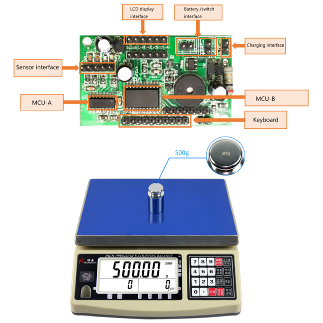 High Precision 24-Bit ADC Electronic Scale Hardware 20.7-Bit Stationary Code kg Unit Custom ODM Support 0.1g Accuracy OEM