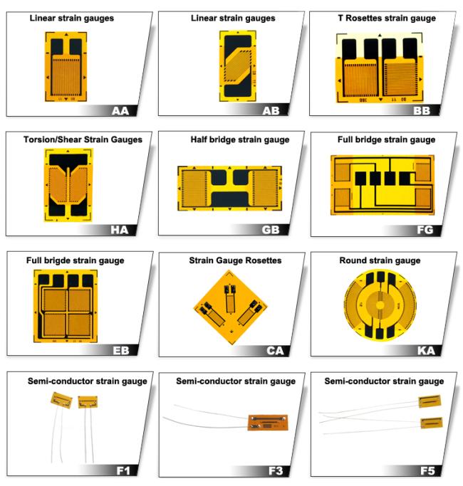 BF350-3BB Dual Grid half bridge Strain Gauges Perpendicular Strain Gauges