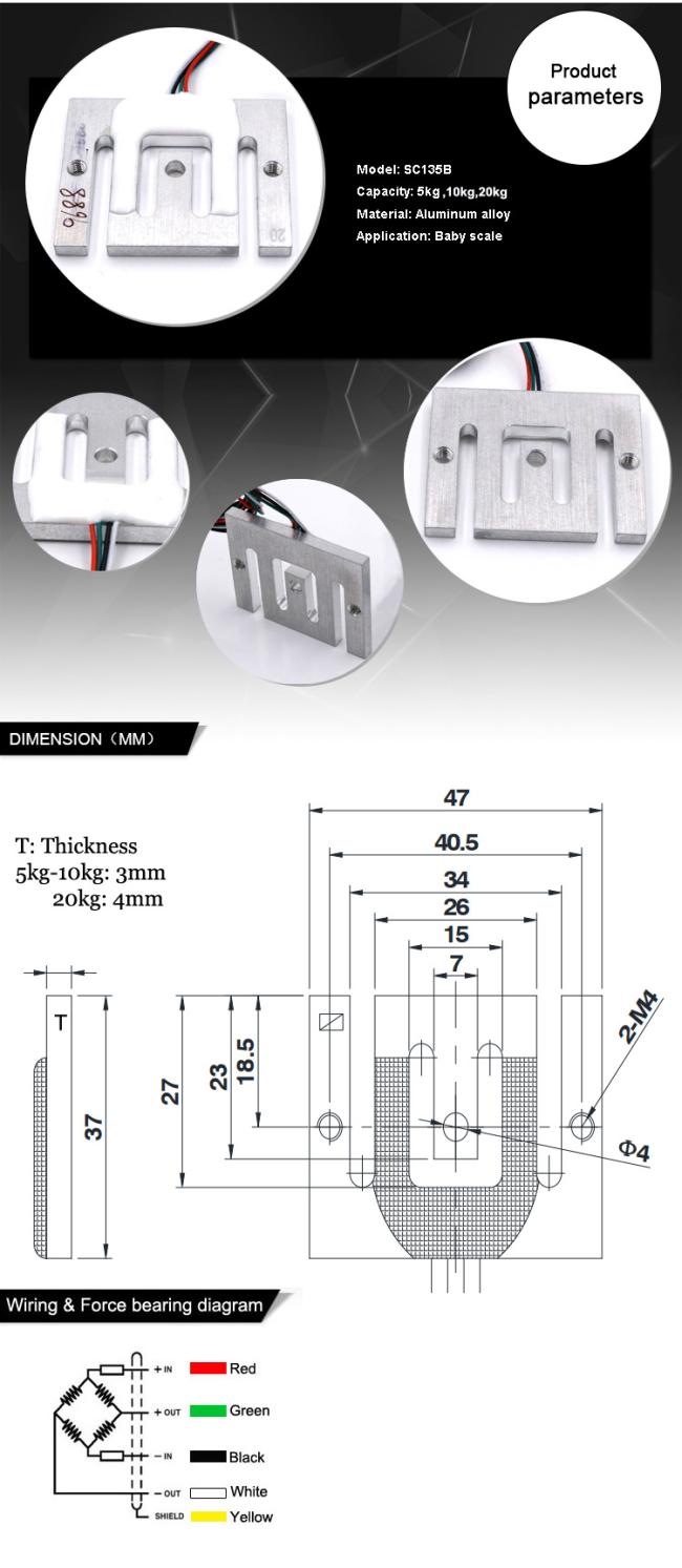 SC929C 5kg 10kg 20kg MIni Micro Load Cell Baby Scale Load Cells 5kg 10kg 20kg load cell weight sensor for infant scale