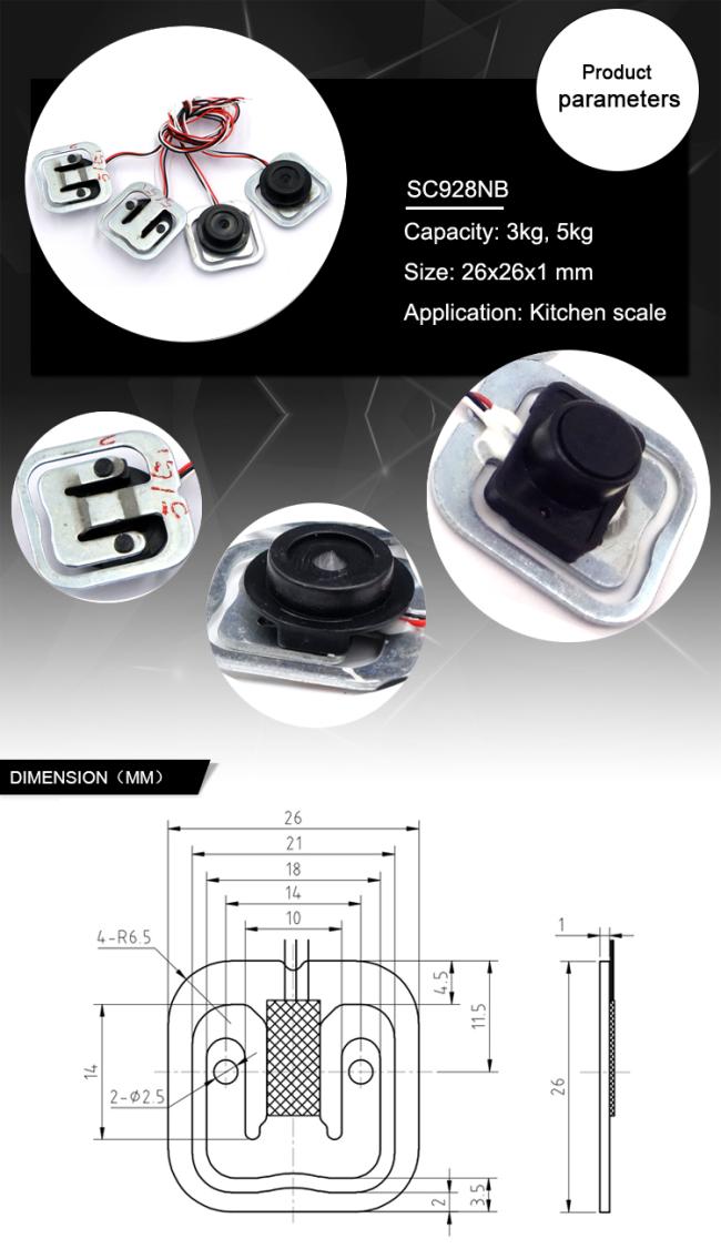 SC928NB half bridge 4 pieces load cell kit small thin flat micro load cell 3kg 5kg load cell weight sensor