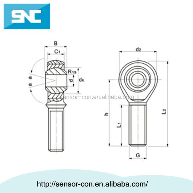 SC516AA S type load cell accessory, eye rod end bearing, thread rod end joint bearing