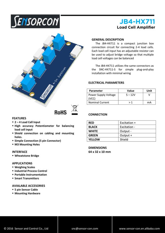 Junction board for load cells