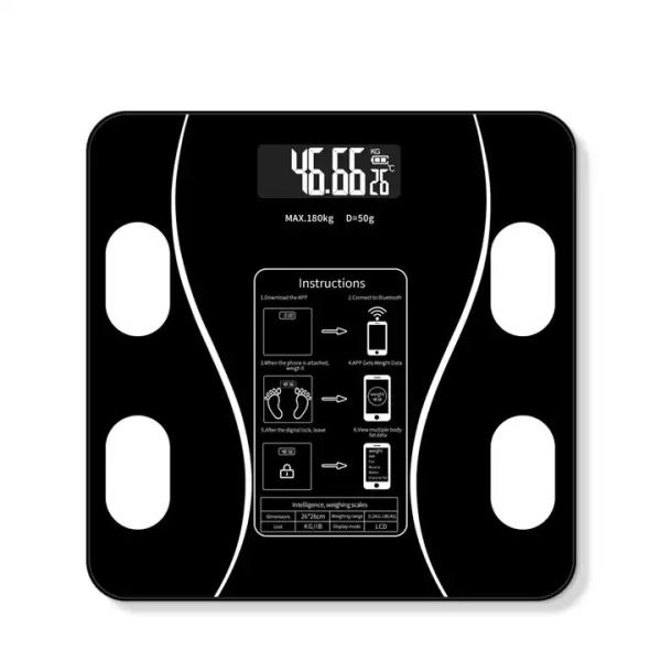 Quality Battery Powered LED Glass Health Scale for Accurate Measurement of Body Fat Visceral Fat Muscle Bone and Basal Metabolic for sale