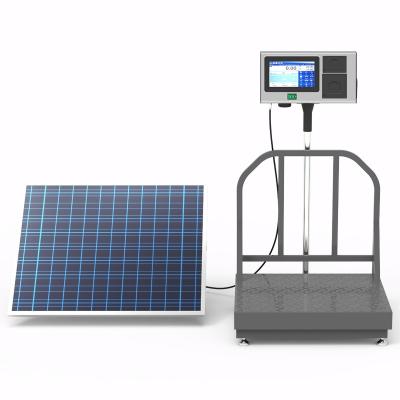 China Floor Scale 7-Inch AI Intelligent Android System LCD Bench Scale Solar-Powered Weighing Scale kg Units Label Print Traceability OEM ODM for sale