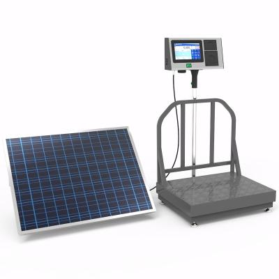 China Floor Scale 7-Inch AI Intelligent Android System LCD Bench Scale Solar-Powered Weighing Scale kg Units Label Print Traceability OEM ODM for sale