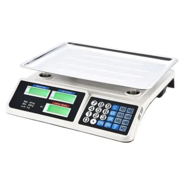 Quality 40kg High Accuracy Digital Electronic Food Weighing Scale for Supermarket and Household Battery Powered 1g Division for sale