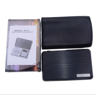 China 0.01g High Accuracy Jewelry Scale with Counting Function Blue Screen Display and Clock Temperature Digital Pocket Scale for sale