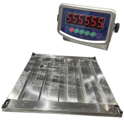China Material Multi-function Weighing 1t Digital Electrical Floor Scale with Optional Platform Size and 40mm Digit Height for sale