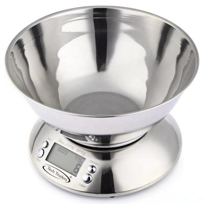 China Multifunctional Electronic Scale With Scale Tray 5kg Food Measuring Gram Stainless Steel Kitchen Scale LCD size 47*24mm for sale