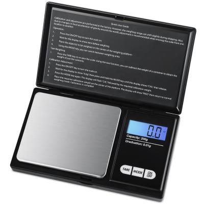 China High Precision ABS Stainless Steel Pocket Scale 0.01g Accuracy Mini Digital Jewelry Scale Scale size 7.6*12.8*2 cm for sale