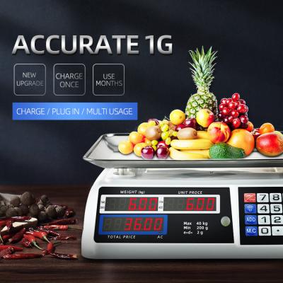 中国 1g精度ABS素材デジタル電子台はかり LED/LCDディスプレイ付き 40kg容量 他の色でカスタマイズ可能 販売のため