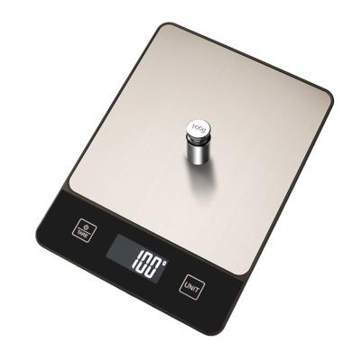 China 10kg Capacity Stainless Steel Digital Kitchen Scale with 1g Division Precise Food Weighing in Grams and Ounces for sale