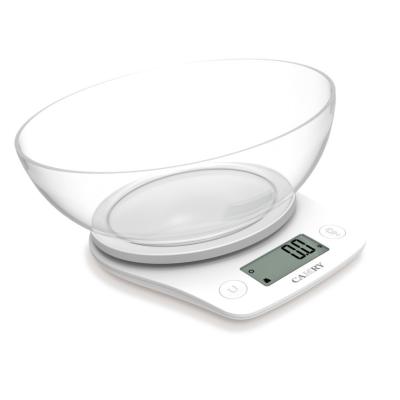 中国 OEM オーダーメイド キッチン スケール 調理用碗 5kg/11lb LCD ディスプレイ サイズ 58x27mm プラスチック 多重ユニット 販売のため