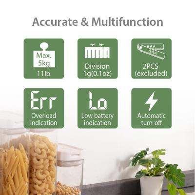 Cina Bilancia da cucina personalizzata OEM con ciotola per cottura al forno 5kg/11lb Display LCD Dimensioni 58x27mm Plastica Unità multiple in vendita