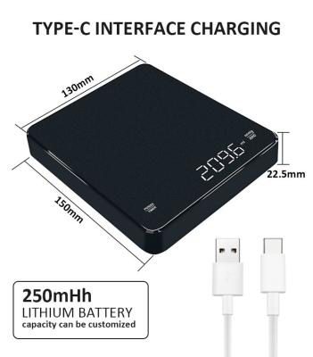 China LED Display Kitchen Scale with Touch Screen Timer Function and Customized OEM Product weight 298g Digital Coffee Scale for sale