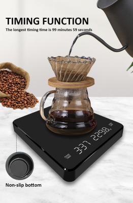China LED Display Kitchen Scale with Touch Screen Timer Function and Customized OEM Product weight 298g Digital Coffee Scale for sale