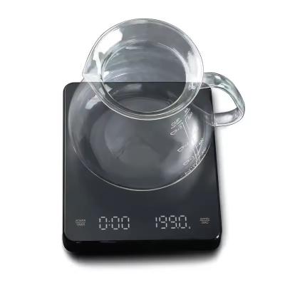 China Electric Power Source Digital Display Timemore Portable Espresso Coffee Scale with LED Kitchen Timer and Portable Design for sale