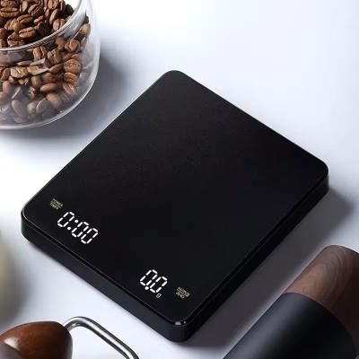 China Digital Kitchen Scale LED Hidden Screen Battery Powered Timer Easy Read Weight Measuring Coffee Scale 3kg/0.1g with Timer for sale