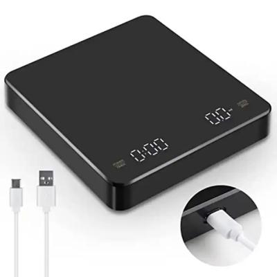 China Smart Coffee Weight Scale USB Digital Kitchen Tempered ABS Scale WITH LID Capacity 3KG 0.1G for House Food Multi-Function for sale