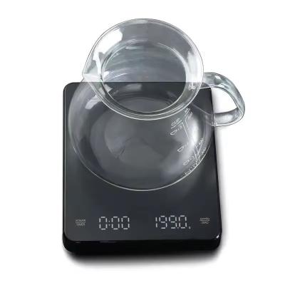 China Digital Coffee Scale Touch Screen LED Display 0.1g/3kg Kitchen Scale Weight Measuring Function Battery Power Source WITH LID for sale