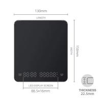 China Rectangle Kitchen Scale 0.1g/3kg Touch Screen LED Display Timer Battery Powered Electronic for Accurate Weight Tracking for sale