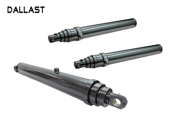 Quality Telescopic Single Acting Telescopic Hydraulic Cylinders Long Stroke Pin Eye Distance 20mm for sale