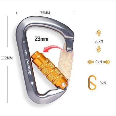 Cina 7075 Aviazione Aluminio 30KN D Forma Carabiner di arrampicata per la sicurezza e il salvataggio in vendita