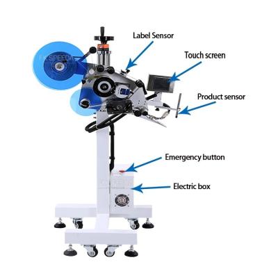 China ±1 mm Tolerância cabeça de rotulagem automática da linha de montagem para garrafas planas e redondas 40 peças/min à venda