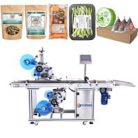 China FK814 Automatic Top Bottom Labeling Machine 40-120pcs/min for Flat Boxes and Packaging for sale