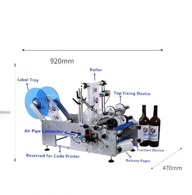 Cina 30 bpm Etichettatura anteriore e posteriore Macchina di etichettatura semiautomatica per bottiglie a cilindro rotondo in vendita