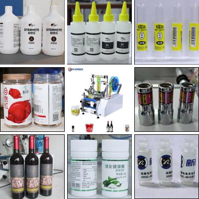 Cina 30 bpm Etichettatura anteriore e posteriore Macchina di etichettatura semiautomatica per bottiglie a cilindro rotondo in vendita
