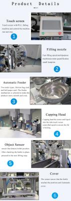 Cina Macchina di riempimento/coperta di tubi autoamtica per flaconi per goccioline liquidi chimici quantitativi in vendita