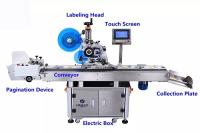 China Full Automatic Desktop Flat Surface Bottle Lid Labeling Machine 40-120pcs/min 220V for sale