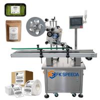 China Automatic High Speed Precision Header Labeling Machine 220V 40-120pcs/min for Flat Box Paper Bag Card Plastic Bag for sale