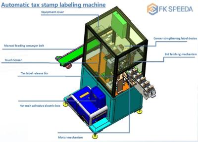 Cina Imballaggio in legno Macchina di etichettatura automatica con timbro fiscale per bottiglie con tappo in vendita