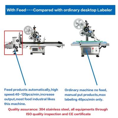 Cina 220 V Desktop Poch Card Flat Top Labeling Machine per applicatore di adesivi Auto Mylar in vendita
