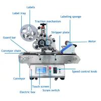 China Desktop Automatic Horizontal Round Bottle Labeling Machine 100-300pcs/min 220V for sale