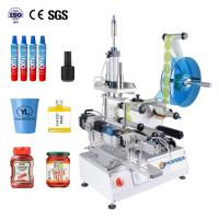 China Semi Automatic Electric Flat Bottle Labeling Machine 15-30 pcs/min 220V for Small Business for sale