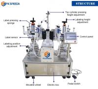China Case Packaging Semi Automatic Adhesive Front And Back Double Side Labeling Machine for sale