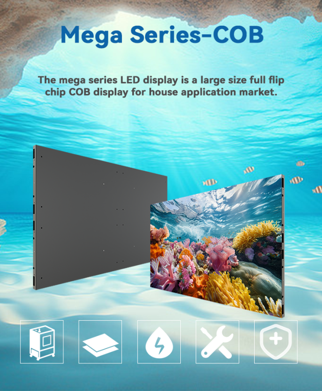 COB LED screen displaying high-resolution content