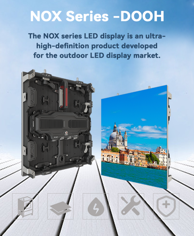 NOX Series LED Display showing high-resolution content