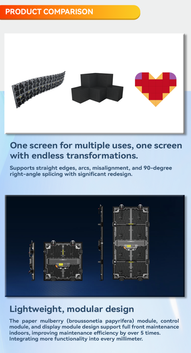 LED display in curved configuration
