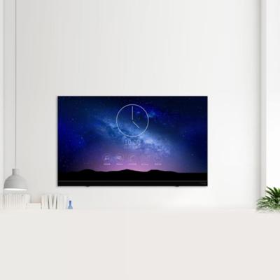 China Lecede Shop Indoor Grille Curtain Glasses Floor Window Advertising Crystal Film Adhesive Transparent Led Display Panel Screen for sale