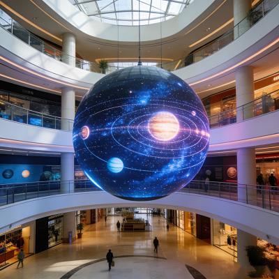 China Flexible Soft Shape Smart Split Screen Spherical LED Display Unique Creative Indoor Lobby Screen LED Display for sale