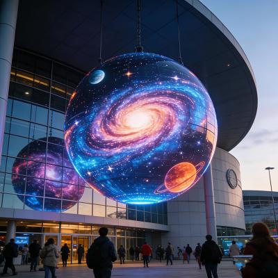 China Full Color P1.8 P2.5 Spherical LED Display 360° Creative Led Sphere Screen Flexible LED Display Module Panel for sale
