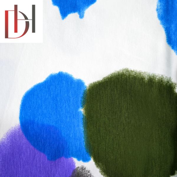 Quality Knitted Colorful Printed Fabric Medium Weight 100% Polyester Garment Fabrics for sale