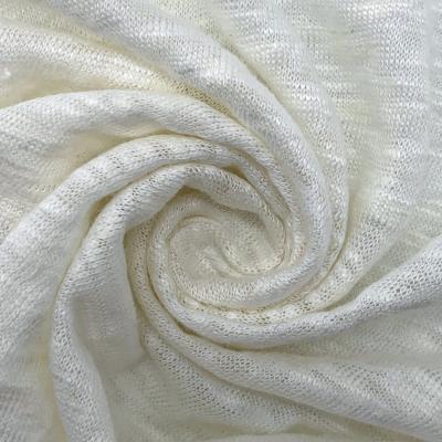 China Clothing Shirt 100% Linen Slub Fabric Lightweight Plain Weave Fabric for sale