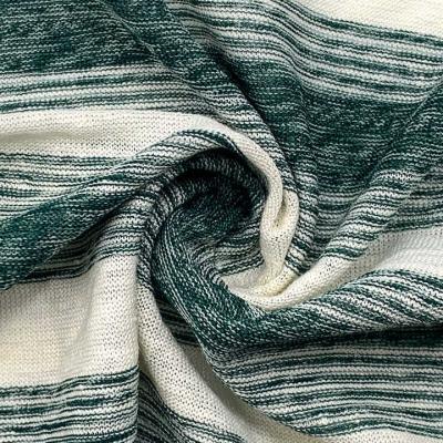 China High End Striped Clothing Linen Fabric 50% Linen 50% Polyester Luxury Chenille Fabric for sale